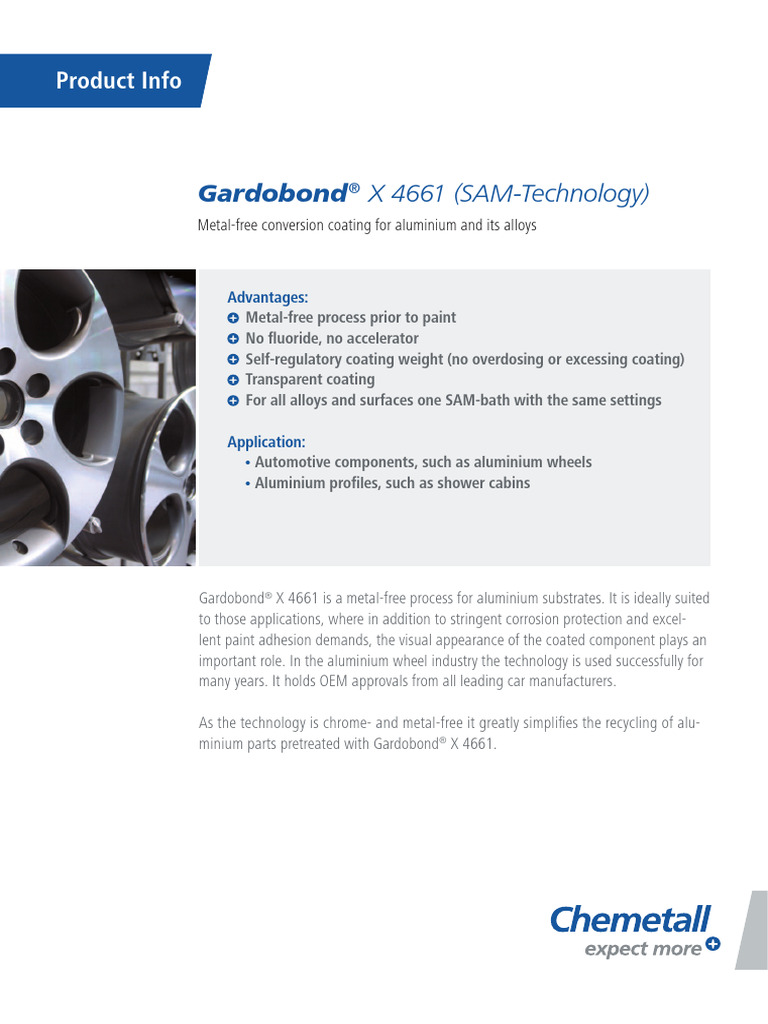 Prodinfo Gardobond-X-4661 Eng Final | PDF | Aluminium | Coating