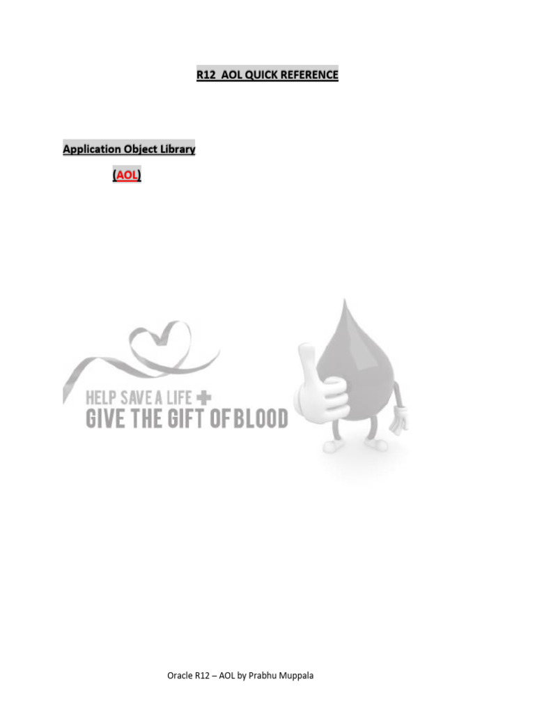 R12 Aol Quick Reference | PDF | Databases | Parameter (Computer Programming)