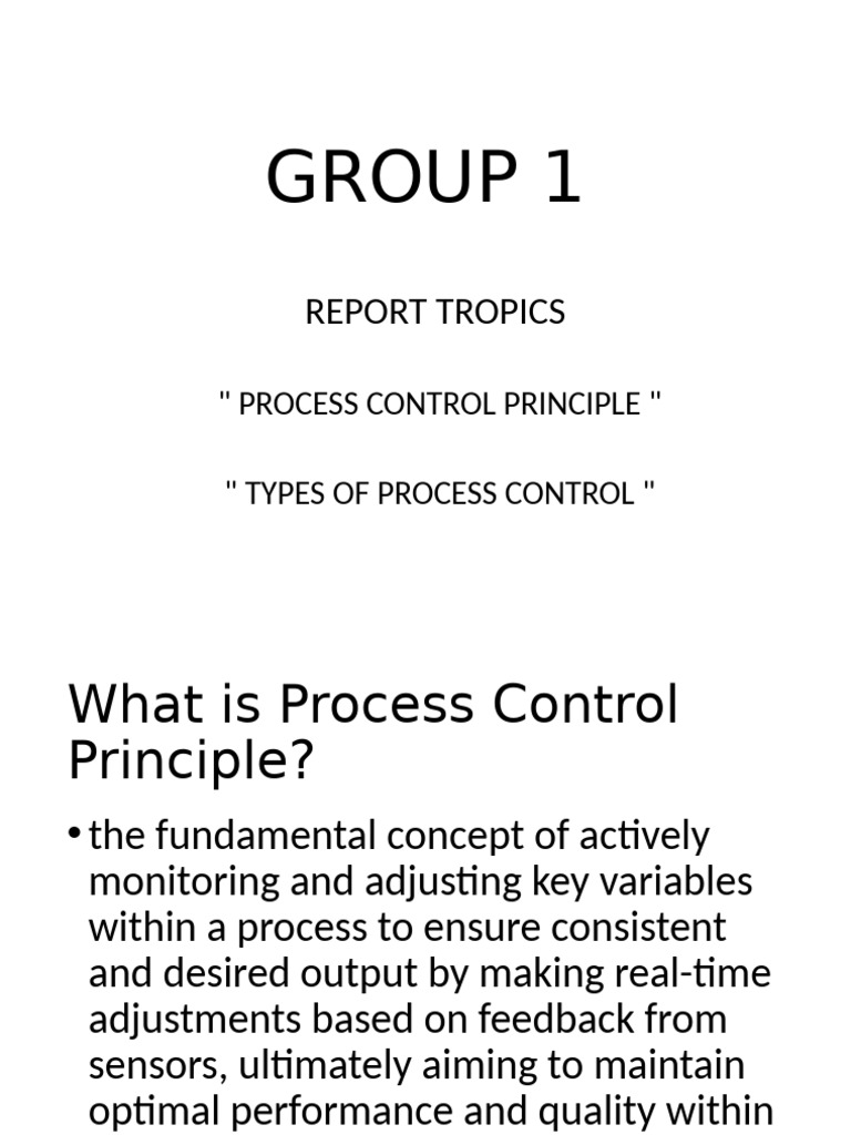 Group 1 Process Control Principle | PDF