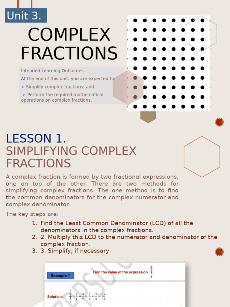 Topic 4 - Complex Fractions | PDF