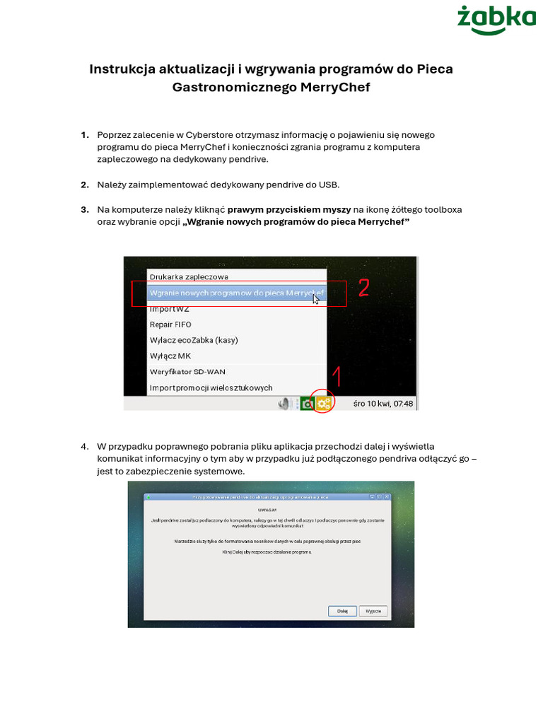 Instrukcja Aktualizacji I Wgrywania Programówdo Pieca MerryChef | PDF