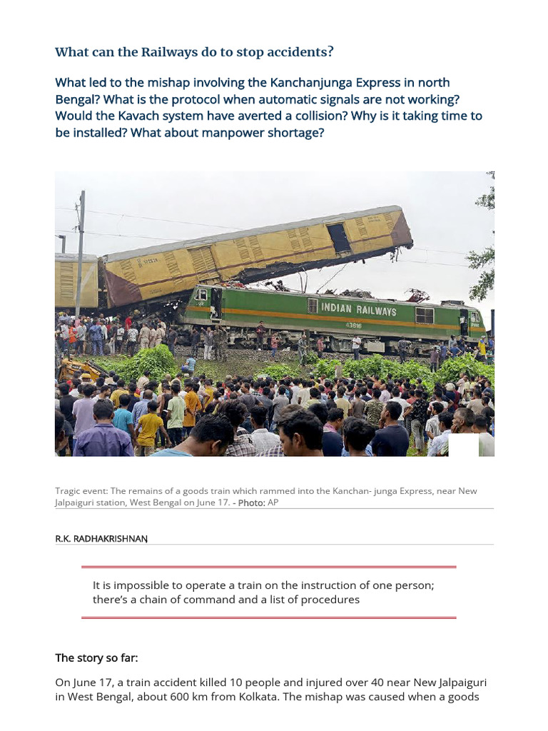 How Can Railway Solve Its Accident Problem | PDF | Train | Transport