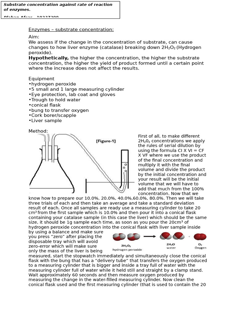 Substrate Concentration Experiment-Enzymes - 16 - 01 - 2025 | PDF | Observational Error | Experiment