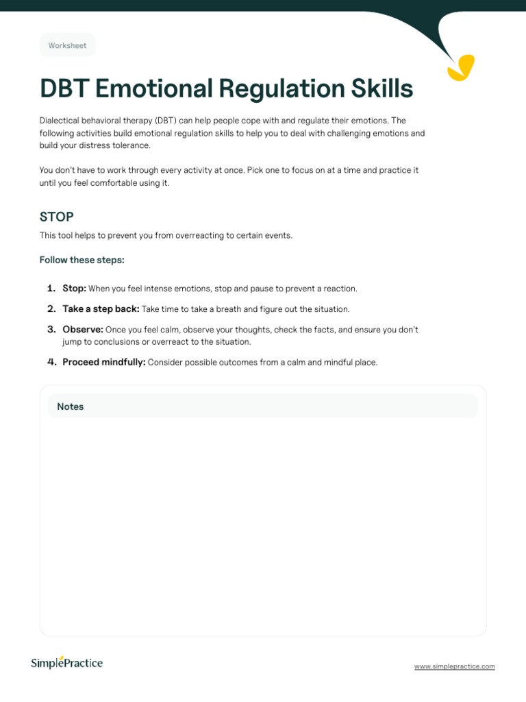 DBT Emotional Regulation Skills - Interactive 07.25.24 | PDF ...