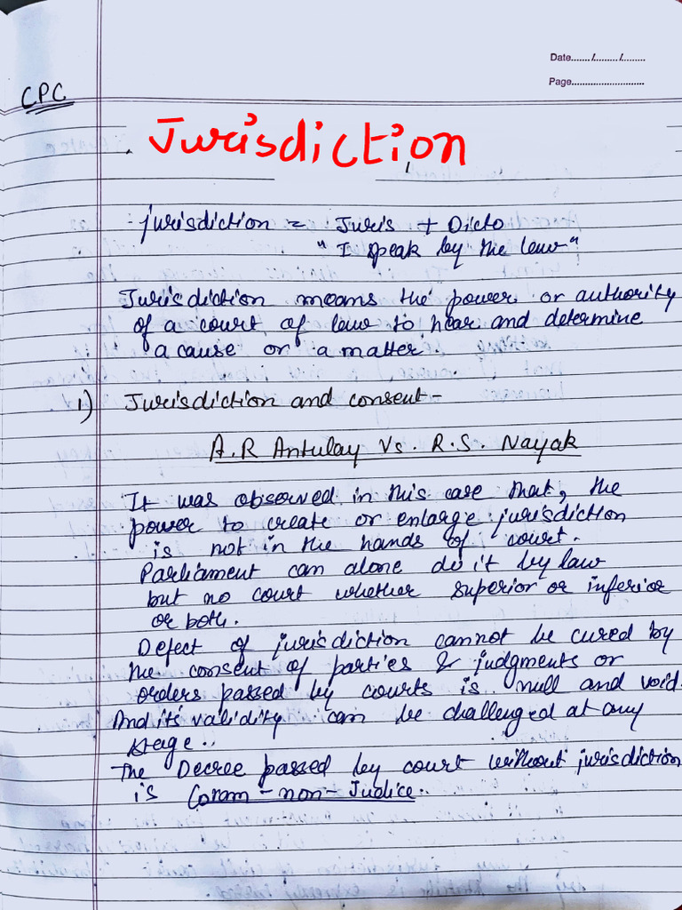 Jurisdiction and Place of Suing CPC | PDF