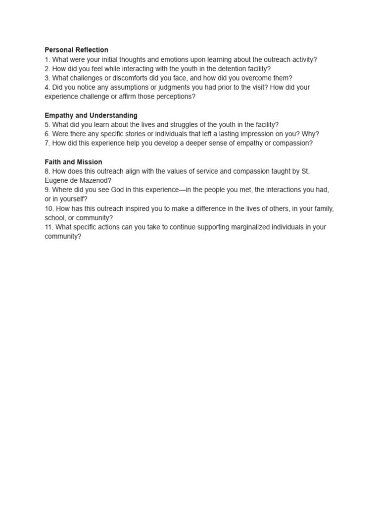 Outreach Reflections | PDF