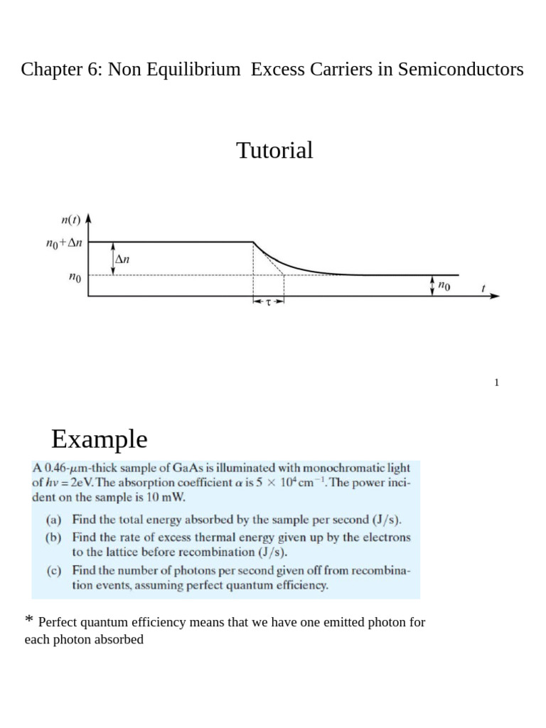 PHYS-305 Tutorial - Excess Carriers | PDF | Electromagnetism | Condensed Matter Physics