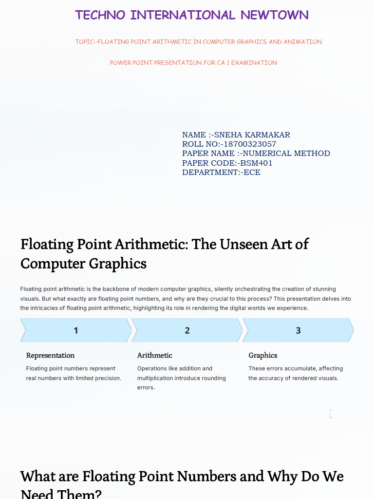 Floating Point Arithmetic The Unseen Art of Computer Graphics | PDF | Rounding | Arithmetic