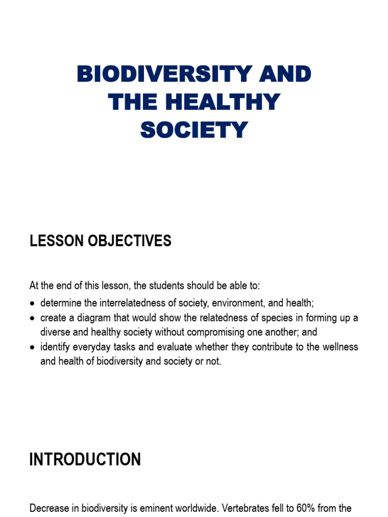 Biodiversity's Impact on Human Health | PDF | Biodiversity | Ecosystem