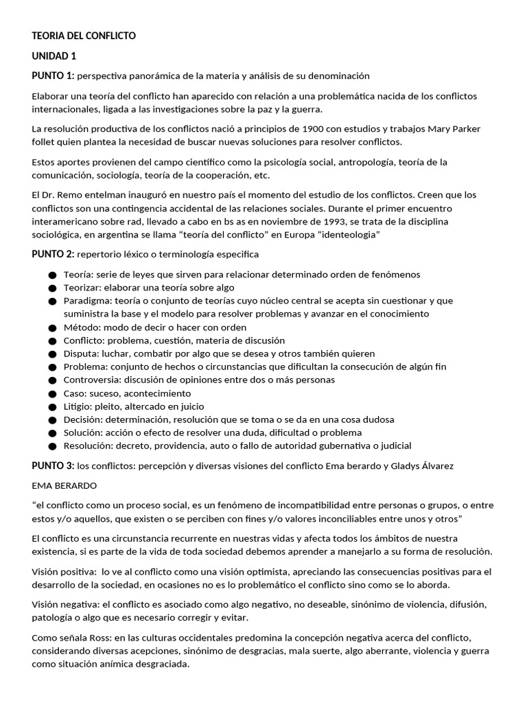 Teoria Del Conflicto | PDF | Comunicación | Conflicto (proceso)