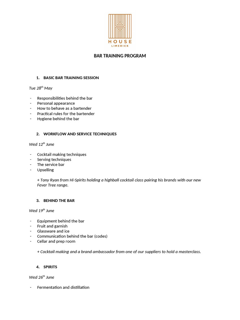 HL Basic Bar Training 2019 | PDF