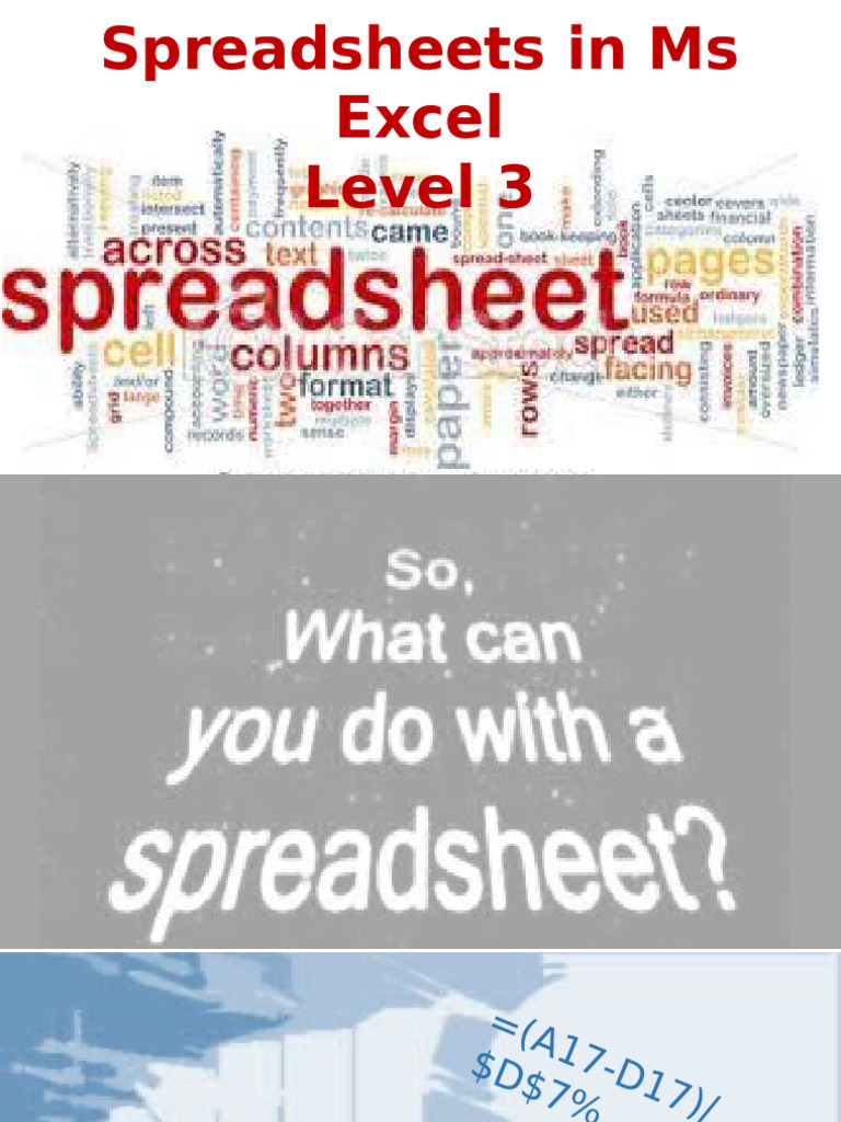 Spreadsheets | PDF