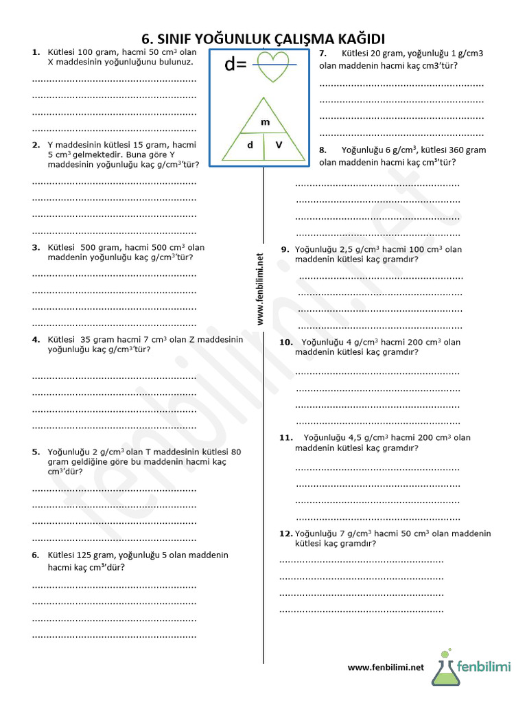 yogunluk-calisma-kagidi | PDF