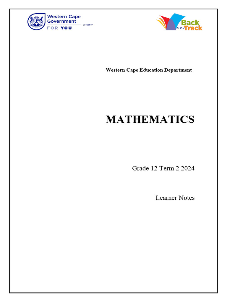 Grade 12 Mathematics Tutor Material | PDF | Circle | Line (Geometry)