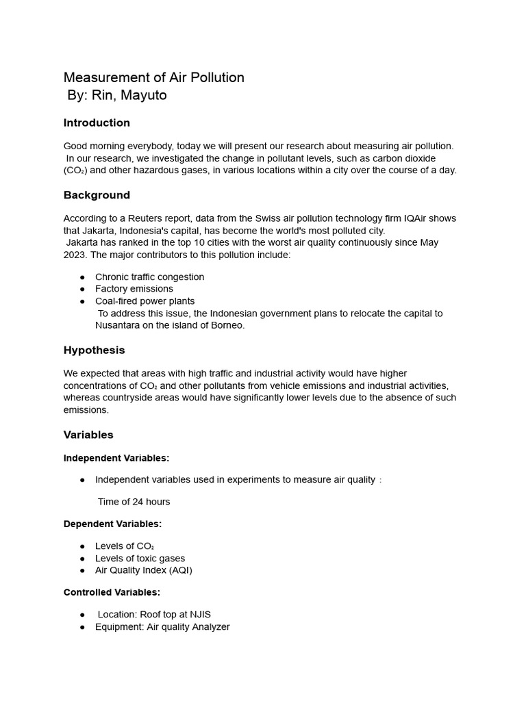 Air Pollution Measurement | PDF | Air Pollution | Pollution