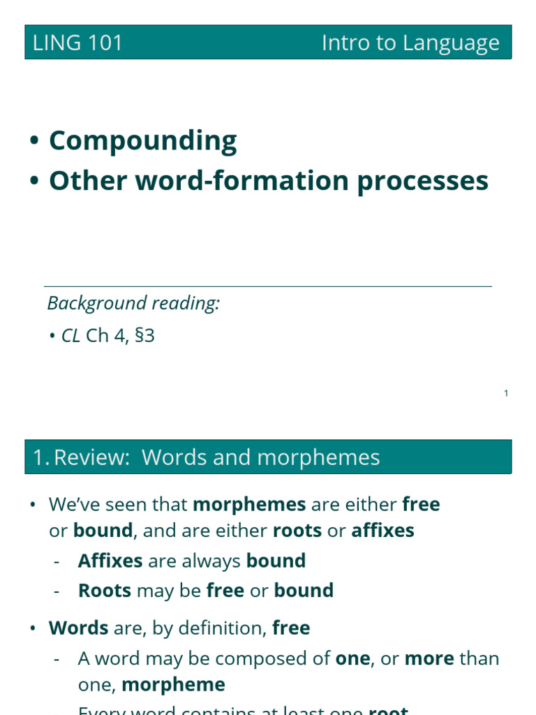 0916.2 - Compounding Word Formation | PDF | Word | English Language
