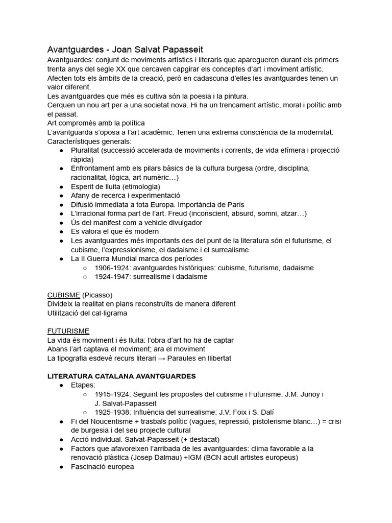 Avantguardes - Joan Salvat Papasseit | PDF