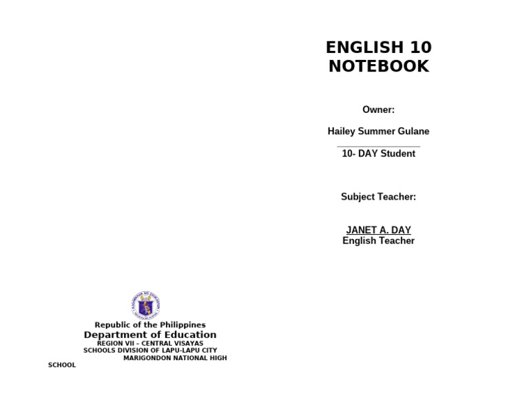 Notebook Cover Page | PDF