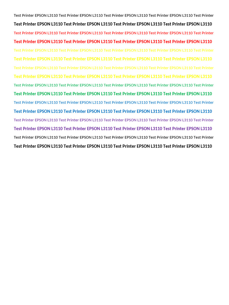 Test Printer EPSON L3110 Test Printer EPSON L3110 | PDF