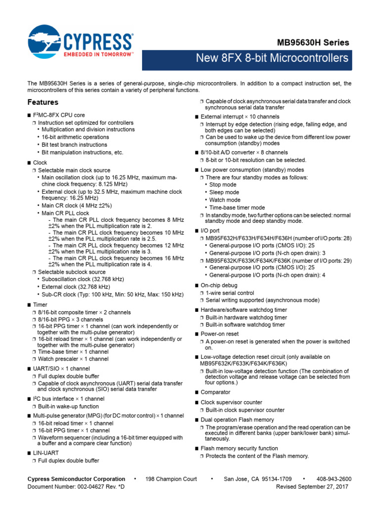 MB95F636K | PDF | Microcontroller | Flash Memory