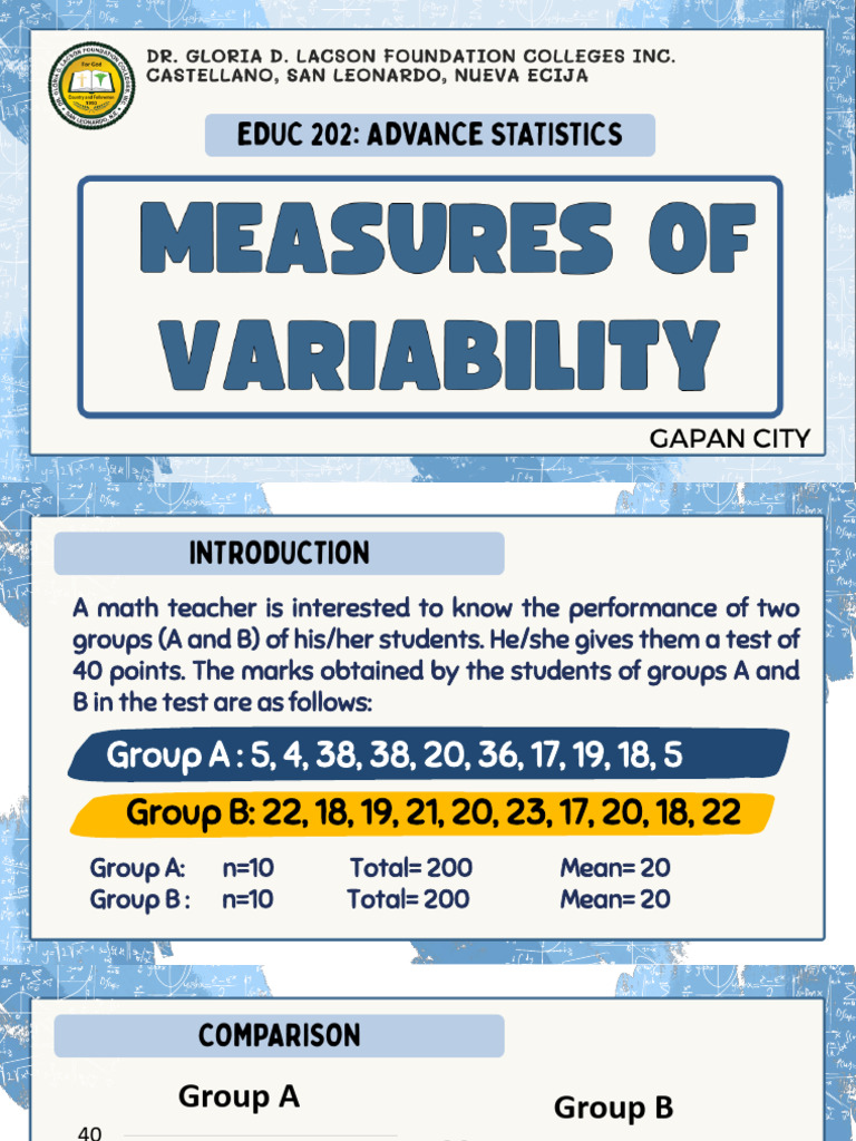 Chapter 5 Measures of Variability | PDF | Statistical Dispersion | Statistics