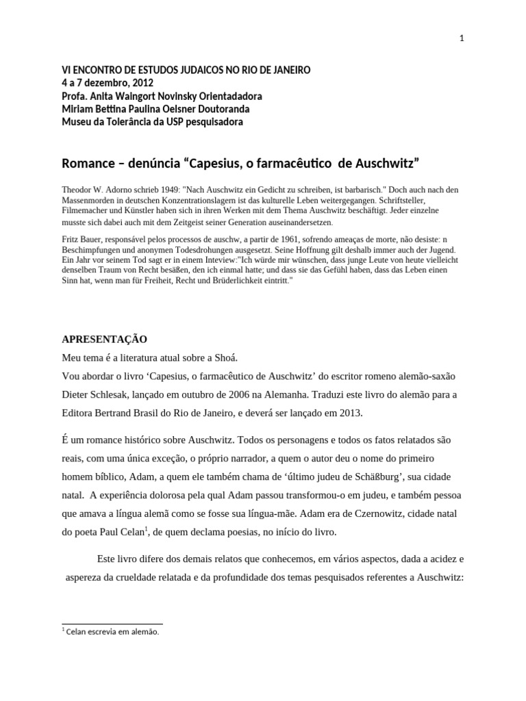 Capes i Us x Research Gate | PDF | Campo de concentração de Auschwitz ...