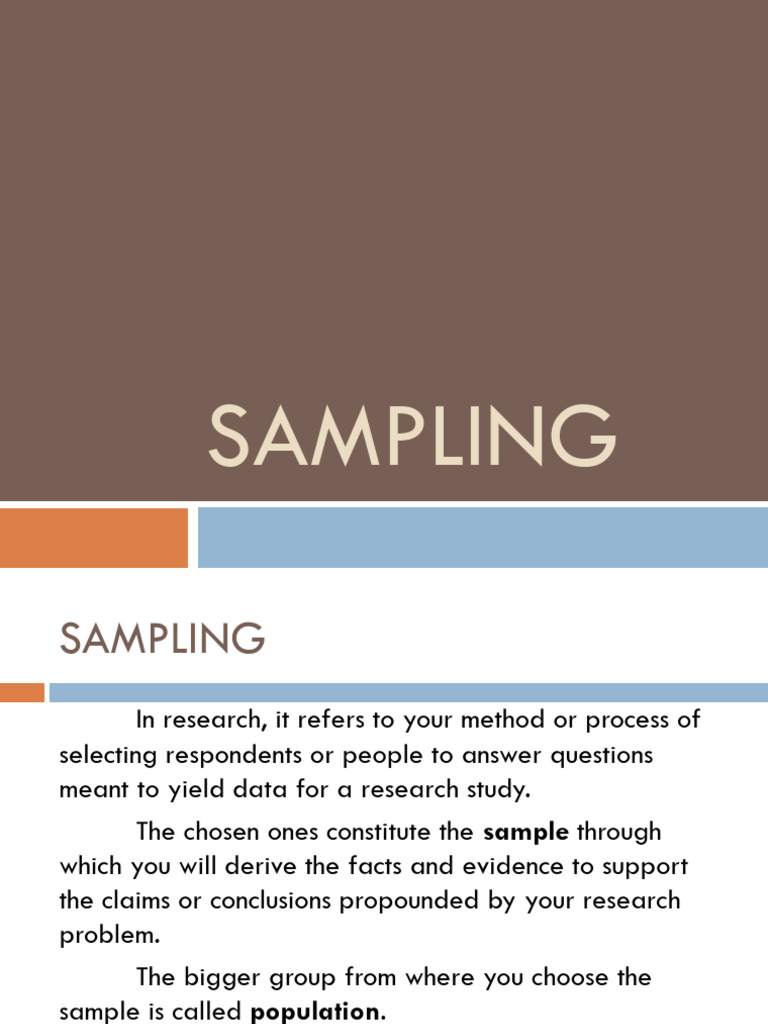 SAMPLING (1) | PDF | Sampling (Statistics) | Research Methods
