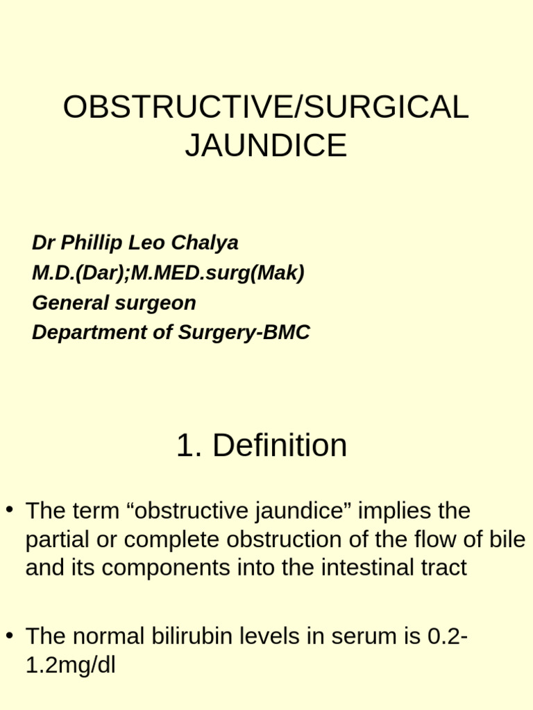 Overview of Obstructive Jaundice | PDF | Bile | Medical Specialties