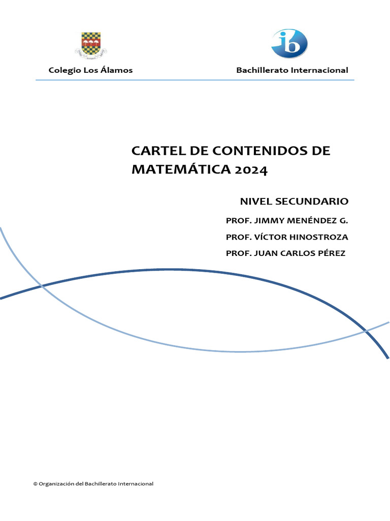 05.matemática - Cartel de Contenidos 2024 | PDF | Ecuaciones | Triángulo