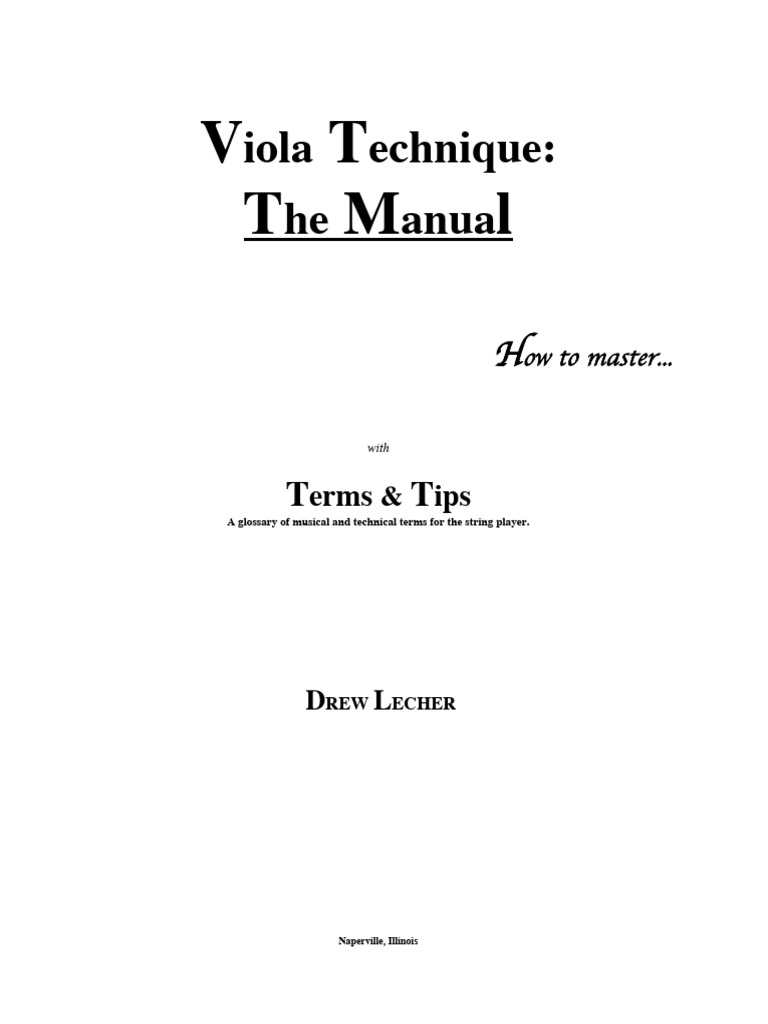 Viola Technique Terms | PDF | Tempo | String Instruments