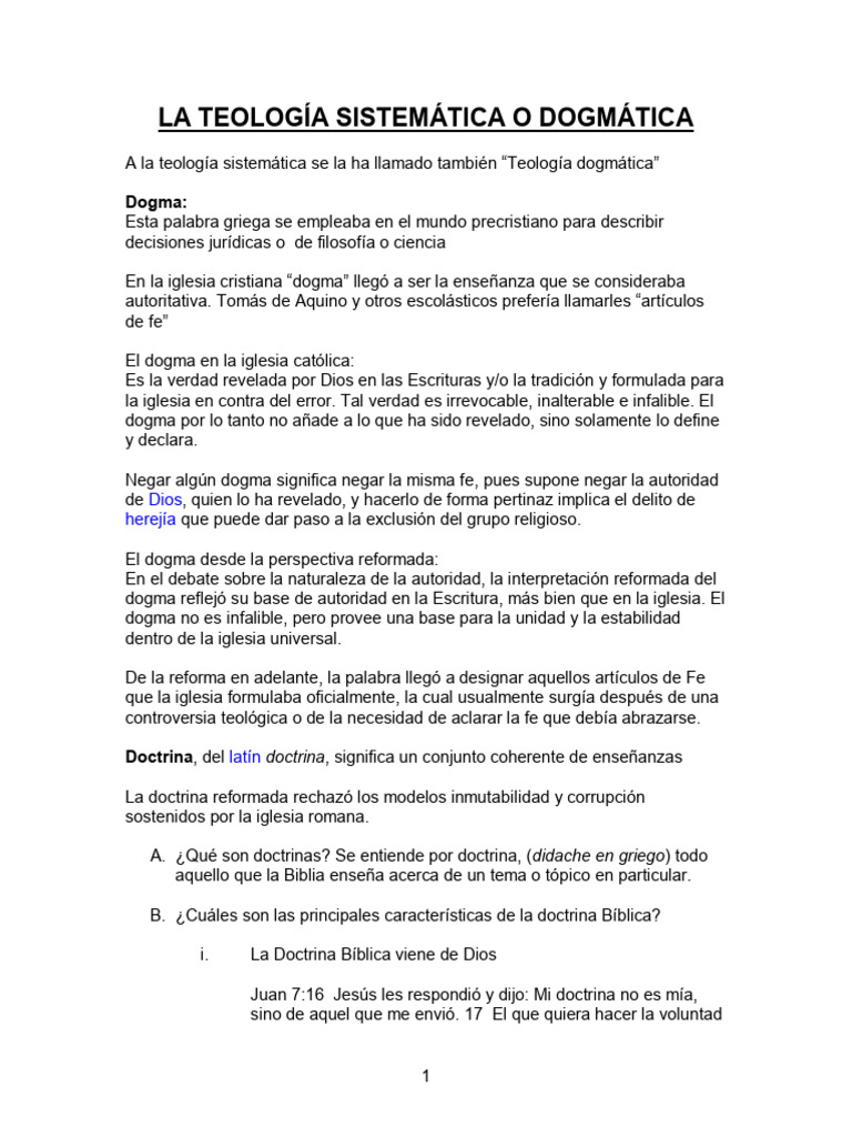 Introducci N A La Teolog A Sistem Tica Leccion 2 | PDF | Dogma | Iglesia cristiana