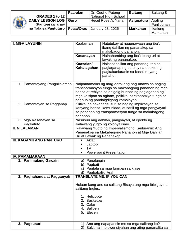 LP3 Module5 Pananakop | PDF