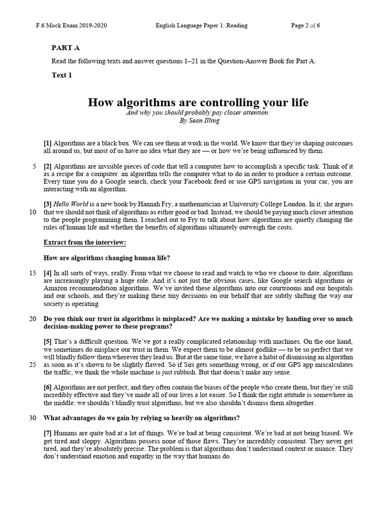 PAPER 1 Reading Passages | PDF | Algorithms