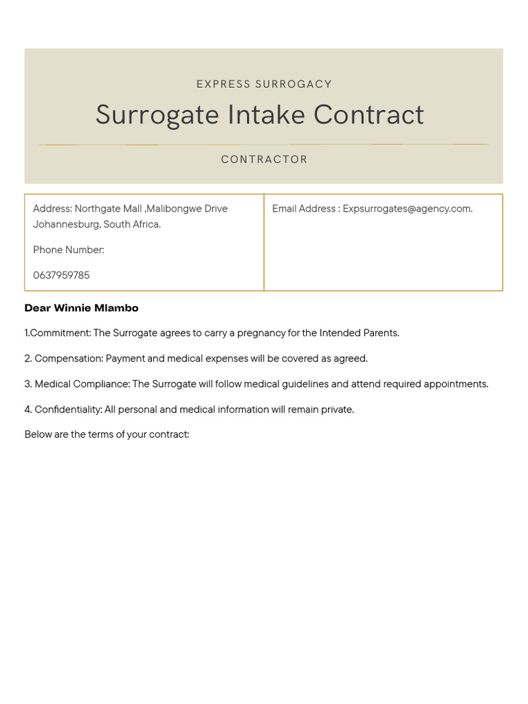 Surrogate Intake Contract Exp - 20250315 - 164730 - 0000 | PDF