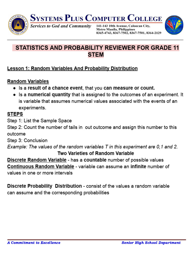 Csc-Reviewer-Stats and Prob | PDF | Normal Distribution | Probability Distribution