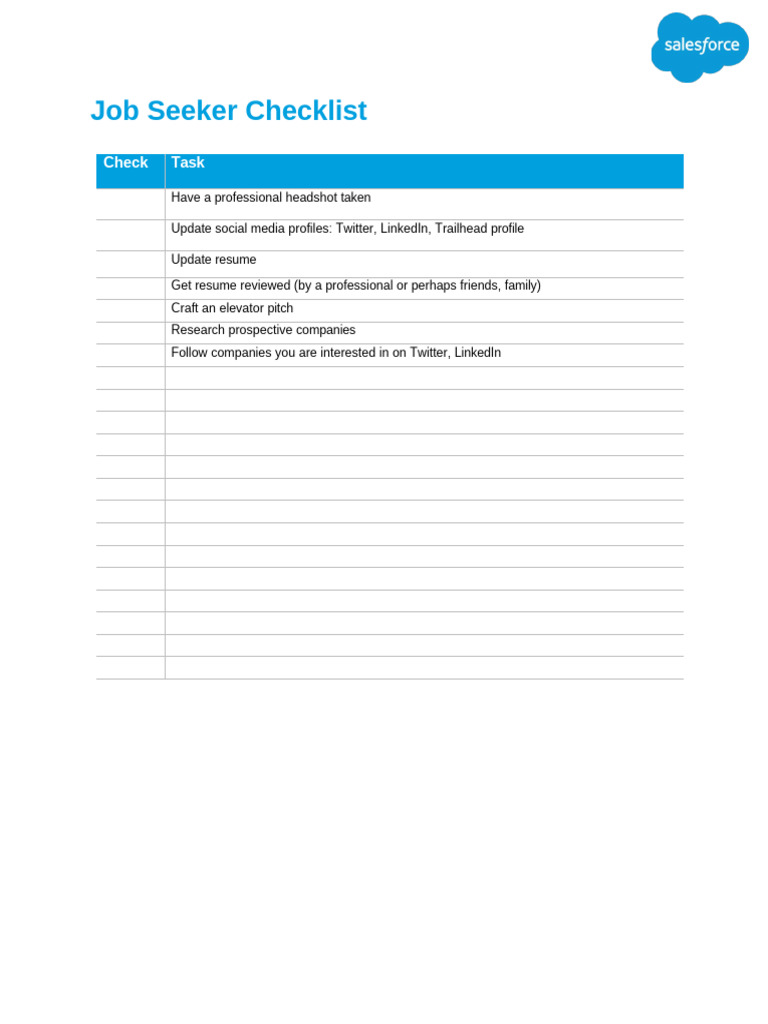 Job Seeker Essential Checklist | PDF