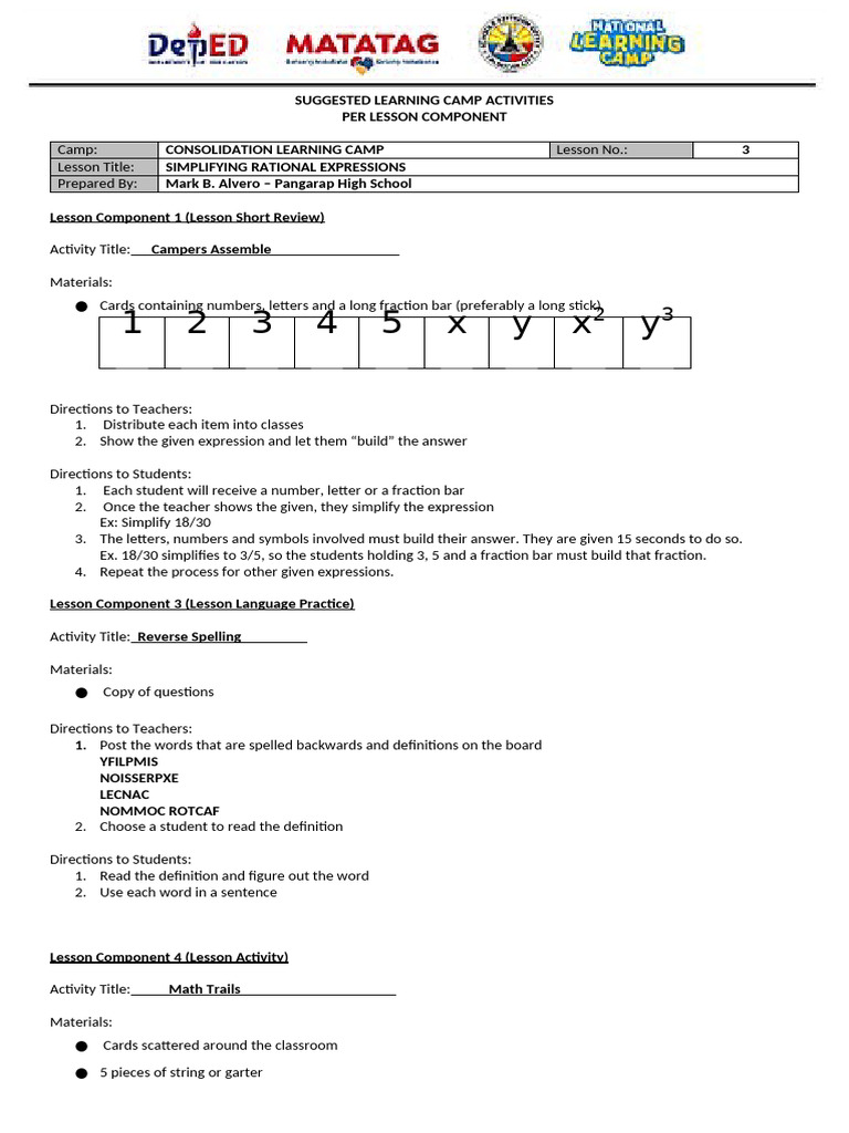 LESSON 3-NLC-G8 Mathematics Consolidation | PDF | Mathematics | Human ...