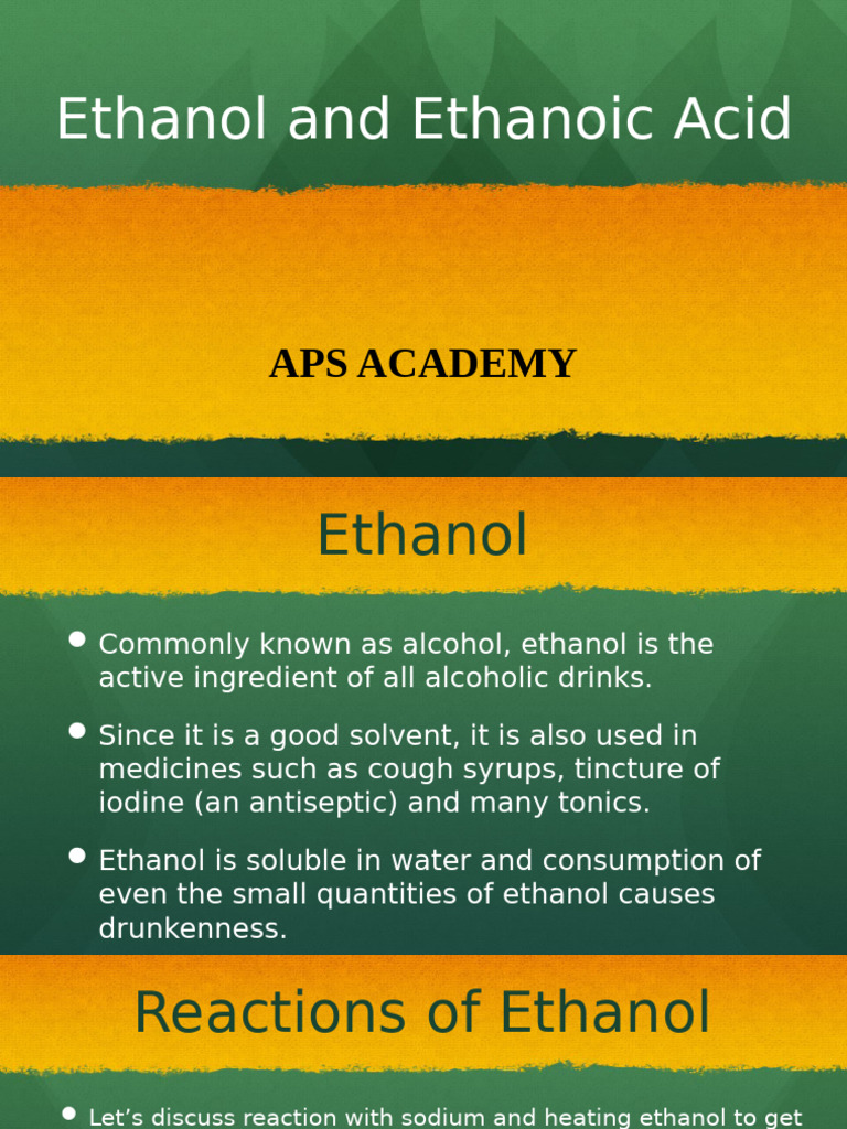 Ethanol and Ethanoic Acid 6 | PDF | Ethanol | Ester