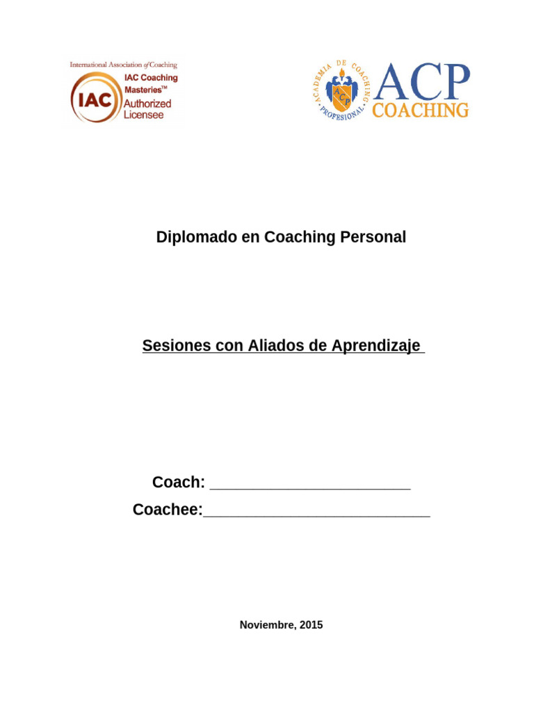 Formatos para Sesiones de Coaching | PDF