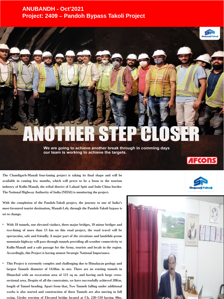 Pandoh Bypass Takoli Project Update | PDF | Tunnel | Transport ...