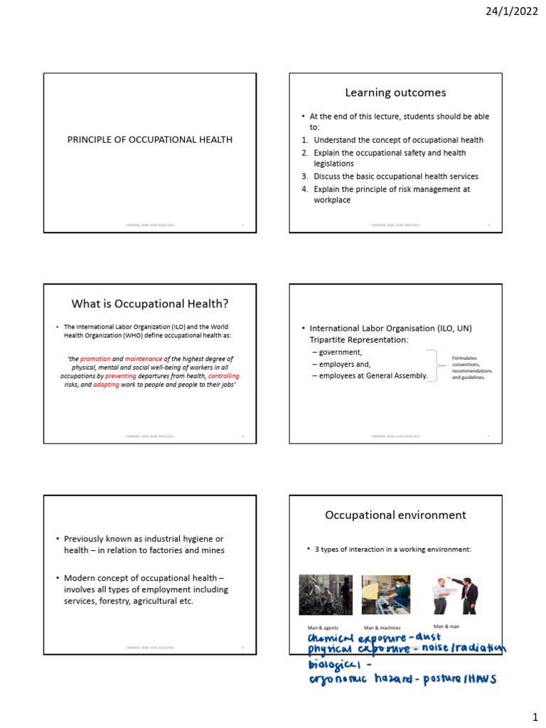 11. Principle of Occupational Health | PDF | Occupational Safety And ...