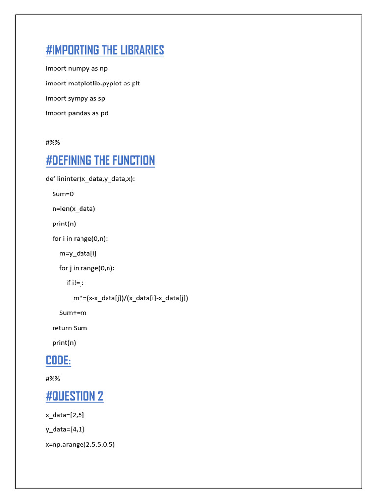 Assignment 2PDF | PDF | Interpolation | Numerical Analysis