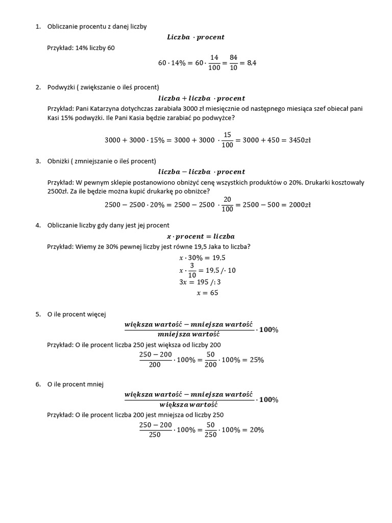 Procenty Schematy | PDF