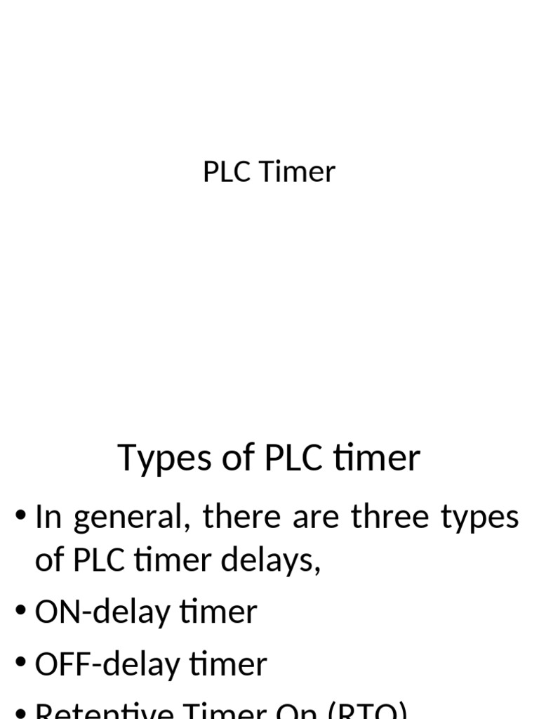 Types of PLC Timers and Counters | PDF | Timer | Programmable Logic ...