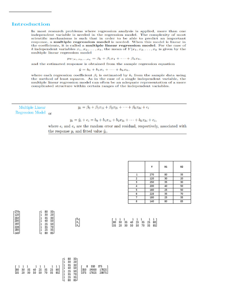 Lecture 2 Mulitple Linear Regression Pdf Dependent And