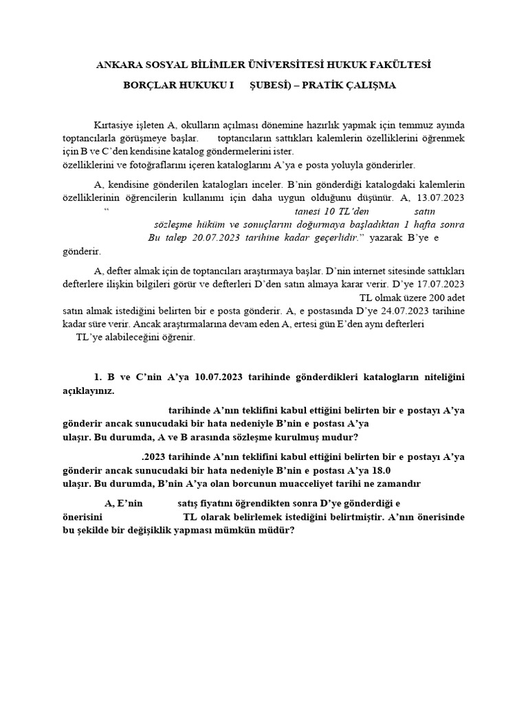 Pratik 1 Soruları | PDF