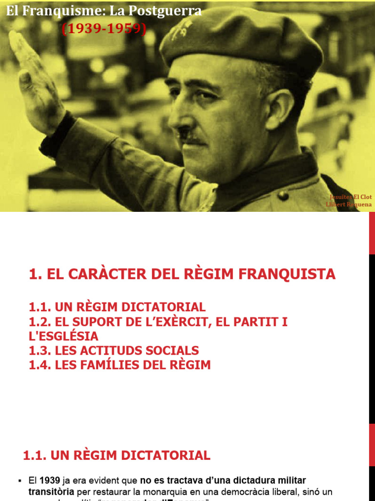 El Franquisme - La Postguerra (1939-59) | PDF