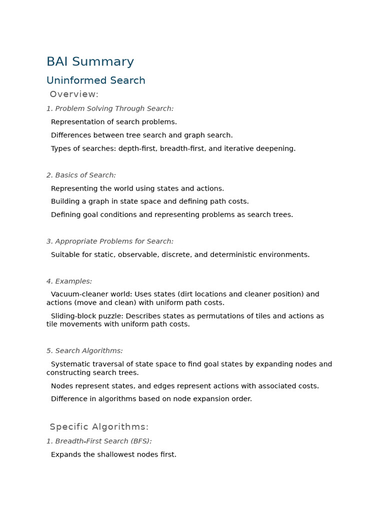 BAI Summary | PDF | Mathematical Relations | Computer Programming