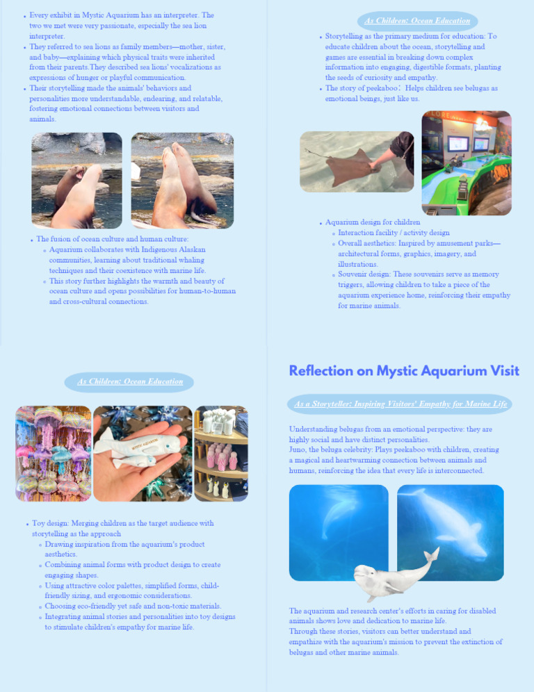 Reflection On Mystic Aquarium Visit | PDF | Empathy | Storytelling