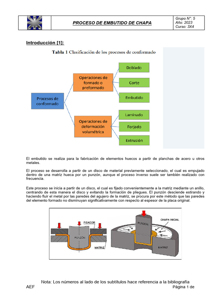 Proceso de Embutido de Chapa Metálica | PDF | Ingeniería mecánica | Rieles
